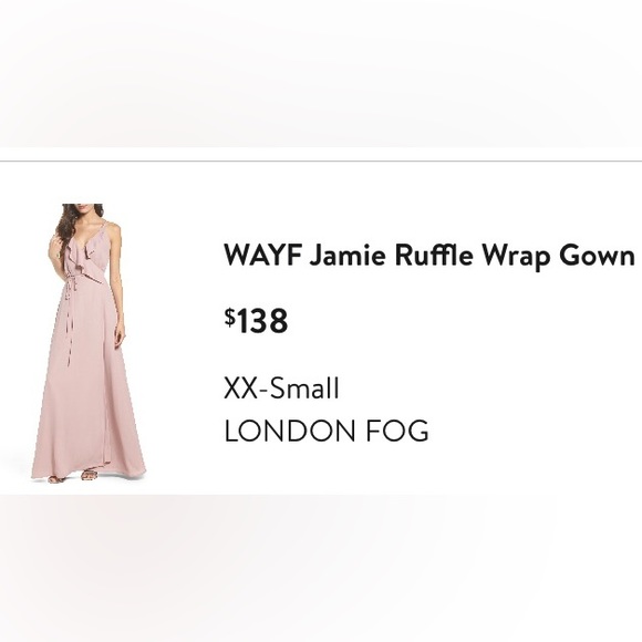 Wayf | Dresses | Wayf Jamie Ruffle Wrap Gown Size Xxs Flutter Sleeves ...